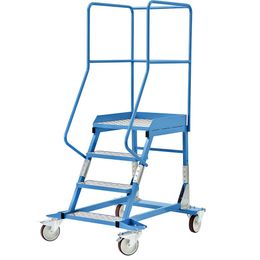 eurokraft pro Mobile Podestleiter, Alu-Stufeneinlagen, 4 Stufen