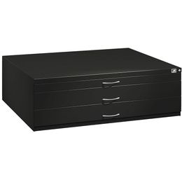 C+P Zeichnungsschrank, DIN A0, 3 Schubladen, Höhe 420 mm, schwarzgrau
