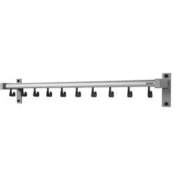 eurokraft pro Wandgarderobenleiste, HxT 160 x 150 mm, 10 Haken, Breite 1000 mm