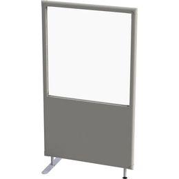 eurokraft pro Schallschutz-Trennwand, Paneel mit Fenster, Breite 1000 mm, Höhe 1800 mm, grau