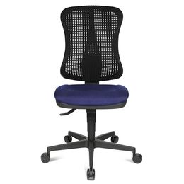 Topstar Bürostuhl, Muldensitz, ohne Armlehnen, Sitz blau, Netz-Rücken schwarz
