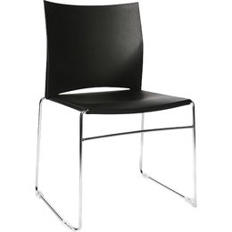 Topstar Kufen-Stapelstuhl, Gestell verchromt, VE 4 Stk, schwarz