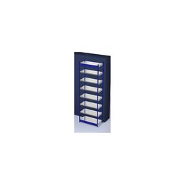 hofe Stabil-Steckregal, einseitig, Regalhöhe 3000 mm, blau/verzinkt, Bodenbreite 1025 mm, Grundregal, Breite x Tiefe 1025 x 500 mm