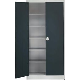 Mauser Extrahoher Universalschrank, HxBxT 2200 x 950 x 500 mm, lichtgrau / anthrazitgrau