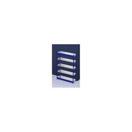 hofe Stabil-Steckregal, einseitig, Regalhöhe 2000 mm, blau/verzinkt, Bodenbreite 1325 mm, Grundregal, Breite x Tiefe 1325 x 400 mm