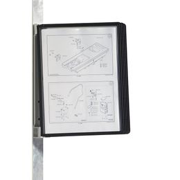 Durable Wandhalter-Komplett-Set, magnetisch, 5 Klarsichttafeln DIN A4, VE 2 Stk, Rahmen schwarz, ab 3 VE
