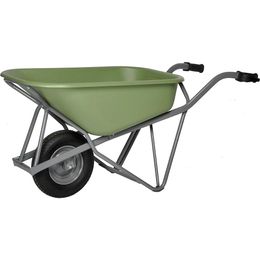 Matador Profi-Max Plus Schubkarre, aus Stahl, 90 l, HDPE-Mulde gr&uuml;n, ab 4 Stk