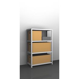 eurokraft pro Schwerlast-Schraubregal, lichtgrau RAL 7035, Regalhöhe 1500 mm, Grundregal, Breite x Tiefe 1000 x 500 mm