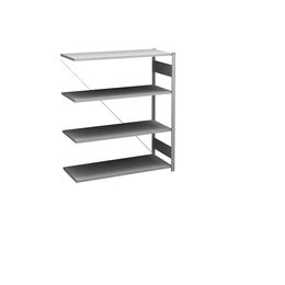 hofe Sideboard-Steckregal, verzinkt, Höhe 1200 mm, 4 Böden, Anbauregal, Bodentiefe 400 mm, Fachlast 175 kg