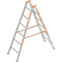 Layher Sprossen-Stehleiter, beidseitig begehbar, 2 x 6 Sprossen