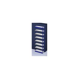 hofe Stabil-Steckregal, einseitig, Regalhöhe 3000 mm, blau/verzinkt, Bodenbreite 1025 mm, Anbauregal, Breite x Tiefe 1025 x 400 mm