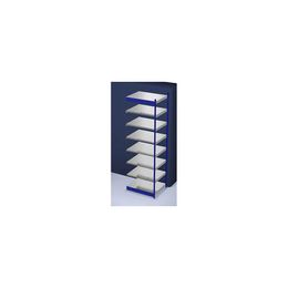 hofe Stabil-Steckregal, einseitig, Regalhöhe 3000 mm, blau/verzinkt, Bodenbreite 1025 mm, Anbauregal, Breite x Tiefe 1025 x 800 mm