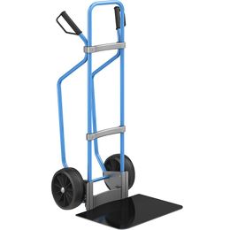 eurokraft pro Sackkarre mit Kufen, blau, Schaufel-BxT 450 x 500 mm, schwarz, Vollgummibereifung, ab 5 Stk