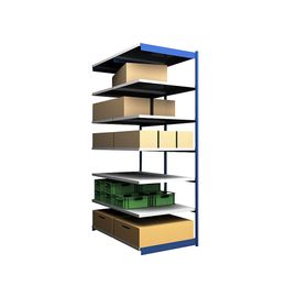 hofe Stabil-Steckregal, doppelseitig, Regalhöhe 3000 mm, blau/verzinkt, Bodenbreite 1025 mm, Anbauregal, Breite x Tiefe 1025 x 800 mm