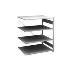 hofe Sideboard-Steckregal, verzinkt, Höhe 1200 mm, 4 Böden, Anbauregal, Bodentiefe 800 mm, Fachlast 140 kg