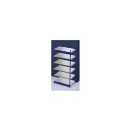 hofe Stabil-Steckregal, einseitig, Regalhöhe 2500 mm, blau/verzinkt, Bodenbreite 1325 mm, Anbauregal, Breite x Tiefe 1325 x 800 mm