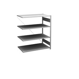 hofe Sideboard-Steckregal, verzinkt, Höhe 1200 mm, 4 Böden, Anbauregal, Bodentiefe 600 mm, Fachlast 180 kg