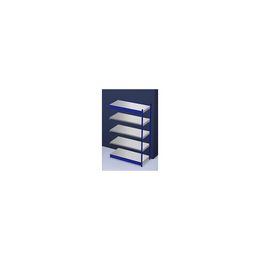 hofe Stabil-Steckregal, einseitig, Regalhöhe 2000 mm, blau/verzinkt, Bodenbreite 1325 mm, Anbauregal, Breite x Tiefe 1325 x 600 mm