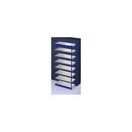 hofe Stabil-Steckregal, einseitig, Regalhöhe 3000 mm, blau/verzinkt, Bodenbreite 1325 mm, Anbauregal, Breite x Tiefe 1325 x 600 mm