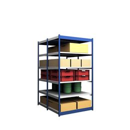 hofe Stabil-Steckregal, doppelseitig, Regalhöhe 2500 mm, blau/verzinkt, Bodenbreite 1325 mm, Grundregal, Breite x Tiefe 1325 x 800 mm