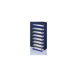 hofe Stabil-Steckregal, einseitig, Regalhöhe 3000 mm, blau/verzinkt, Bodenbreite 1325 mm, Anbauregal, Breite x Tiefe 1325 x 500 mm