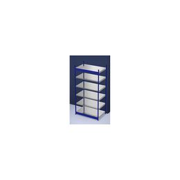 hofe Stabil-Steckregal, einseitig, Regalhöhe 2500 mm, blau/verzinkt, Bodenbreite 1325 mm, Grundregal, Breite x Tiefe 1325 x 800 mm