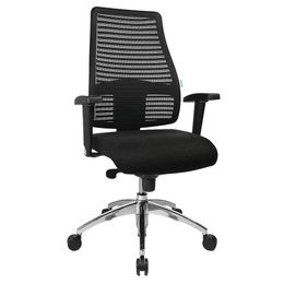 eurokraft pro Bürostuhl, mit Netz-Rückenlehne, Rückenlehnenhöhe 600 mm, Bezug schwarz