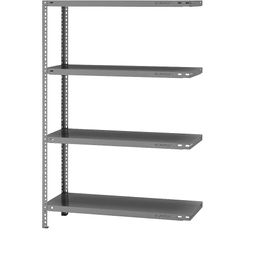 eurokraft pro Lager-Schraubregal, verzinkt, mittelschwer, Regalhöhe 1500 mm, Bodenbreite 1000 mm, Tiefe 400 mm, Anbauregal