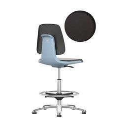 bimos Arbeitsdrehstuhl LABSIT, mit Bodengleitern und Fußring, Sitz aus PU-Schaum, blau