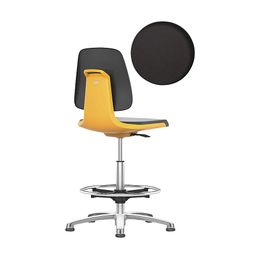 bimos Arbeitsdrehstuhl LABSIT, mit Bodengleitern und Fußring, Sitz aus PU-Schaum, orange