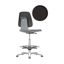 bimos Arbeitsdrehstuhl LABSIT, mit Bodengleitern und Fußring, Sitz mit Stoffbezug, anthrazit