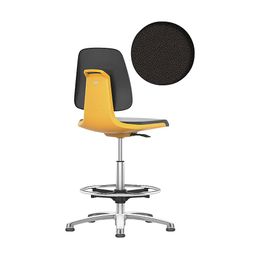 bimos Arbeitsdrehstuhl LABSIT, mit Bodengleitern und Fußring, Sitz mit Stoffbezug, orange