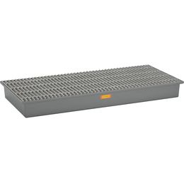 CEMO GFK-Boden-Auffangwanne, 3 x 200-l-Fass, ohne Zulassung, mit GFK-Gitterrost
