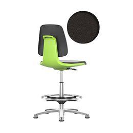 bimos Arbeitsdrehstuhl LABSIT, mit Bodengleitern und Fußring, Sitz mit Stoffbezug, grün