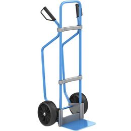 eurokraft pro Sackkarre mit Kufen, blau, Schaufel-BxT 280 x 250 mm, blau, Vollgummibereifung, ab 5 Stk