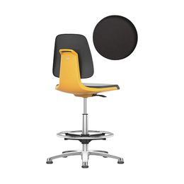 bimos Arbeitsdrehstuhl LABSIT, mit Bodengleitern und Fußring, Sitz mit Kunstlederbezug, orange
