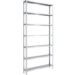 eurokraft pro Schraubregal, Bauart leicht, verzinkt, Regalhöhe 3000 mm, Bodenbreite 1300 mm, Tiefe 300 mm, Grundregal