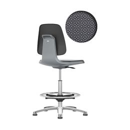bimos Arbeitsdrehstuhl LABSIT, mit Bodengleitern und Fußring, Sitz Supertec, anthrazit