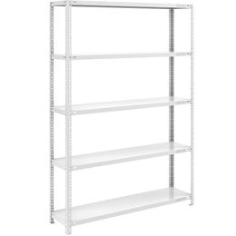 eurokraft pro Schraubregal, Bauart leicht, kunststoffbeschichtet, Regalhöhe 2000 mm, Bodenbreite 1300 mm, Tiefe 400 mm, Grundregal