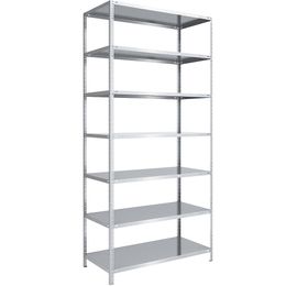 eurokraft pro Schraubregal, Bauart leicht, verzinkt, Regalhöhe 3000 mm, Bodenbreite 1300 mm, Tiefe 800 mm, Grundregal