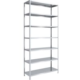 eurokraft pro Schraubregal, Bauart leicht, verzinkt, Regalhöhe 3000 mm, Bodenbreite 1300 mm, Tiefe 600 mm, Grundregal
