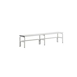 Sypro Umkleidebank mit Aluminiumleisten, HxT 450 x 350 mm, Länge 1500 mm, lichtgrau