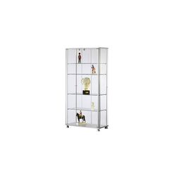 Präsentations-Vitrine, 2 Drehflügeltüren, 4 Designer-Rollen kaiserkraft