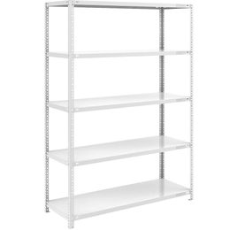 eurokraft pro Schraubregal, Bauart leicht, kunststoffbeschichtet, Regalhöhe 2000 mm, Bodenbreite 1300 mm, Tiefe 600 mm, Grundregal