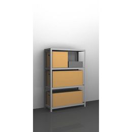 eurokraft pro Schwerlast-Schraubregal, verzinkt, Regalhöhe 1500 mm, Grundregal, Breite x Tiefe 1000 x 500 mm