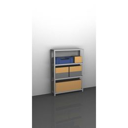 eurokraft pro Lager-Schraubregal, verzinkt, mittelschwer, Regalhöhe 1500 mm, Bodenbreite 1300 mm, Tiefe 300 mm, Grundregal