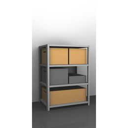 eurokraft pro Schwerlast-Schraubregal, verzinkt, Regalhöhe 1500 mm, Grundregal, Breite x Tiefe 1300 x 800 mm