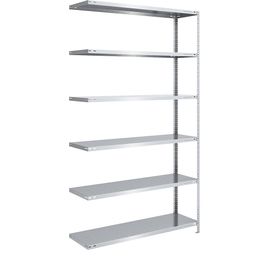 eurokraft pro Lager-Schraubregal, verzinkt, mittelschwer, Regalhöhe 2500 mm, Bodenbreite 1300 mm, Tiefe 500 mm, Anbauregal