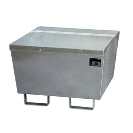 eurokraft pro Stahl-Auffangwanne mit Randprofilierung, LxBxH 800 x 800 x 545 mm, ohne Rost, feuerverzinkt