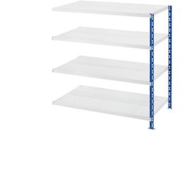eurokraft basic Großfach-Steckregal, T 800 mm, mit Stahlblechböden, Anbauregal, HxB 1508 x 1525 mm